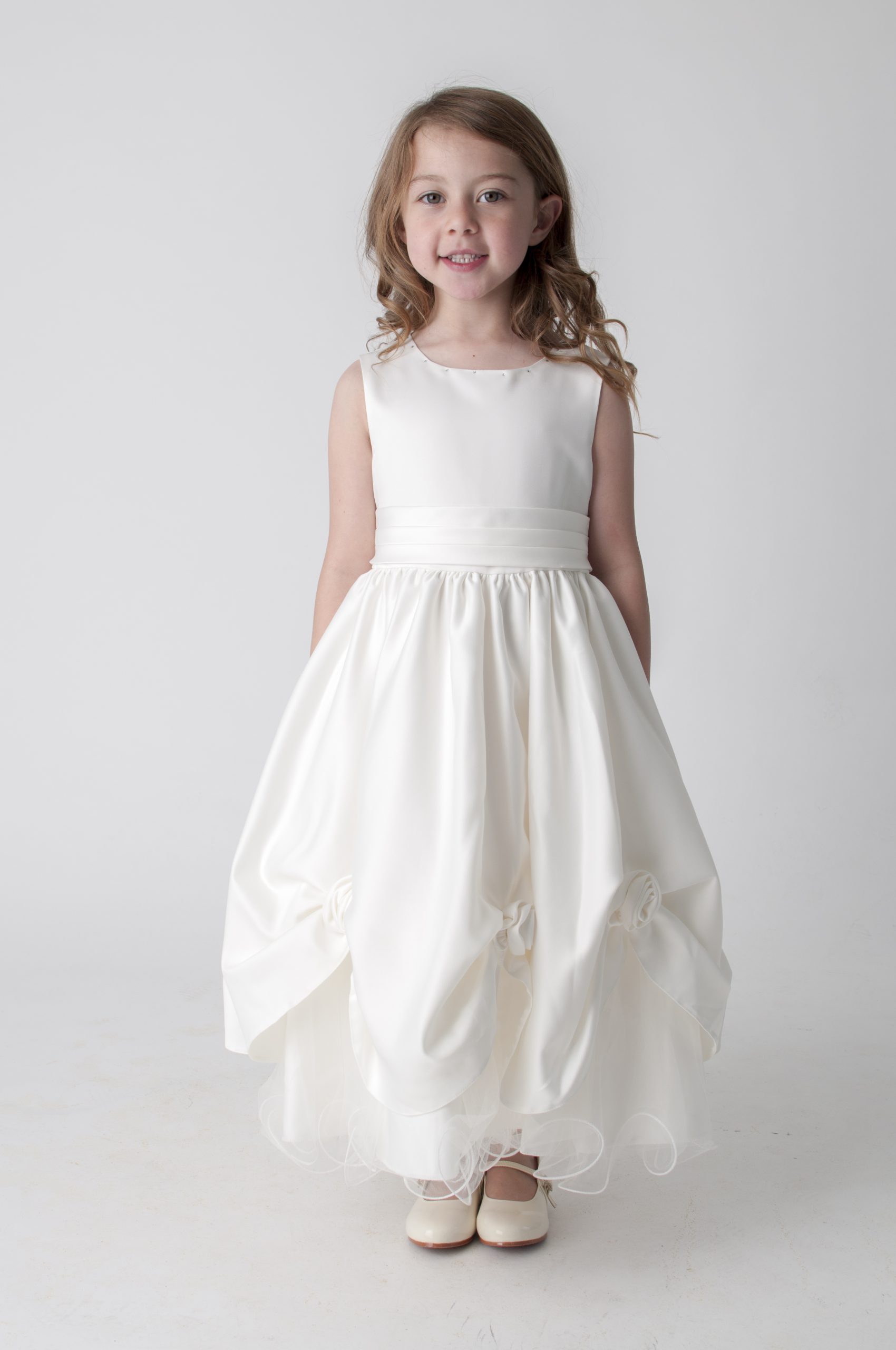 Girls Mila Dress in Ivory – Suits n Dresses
